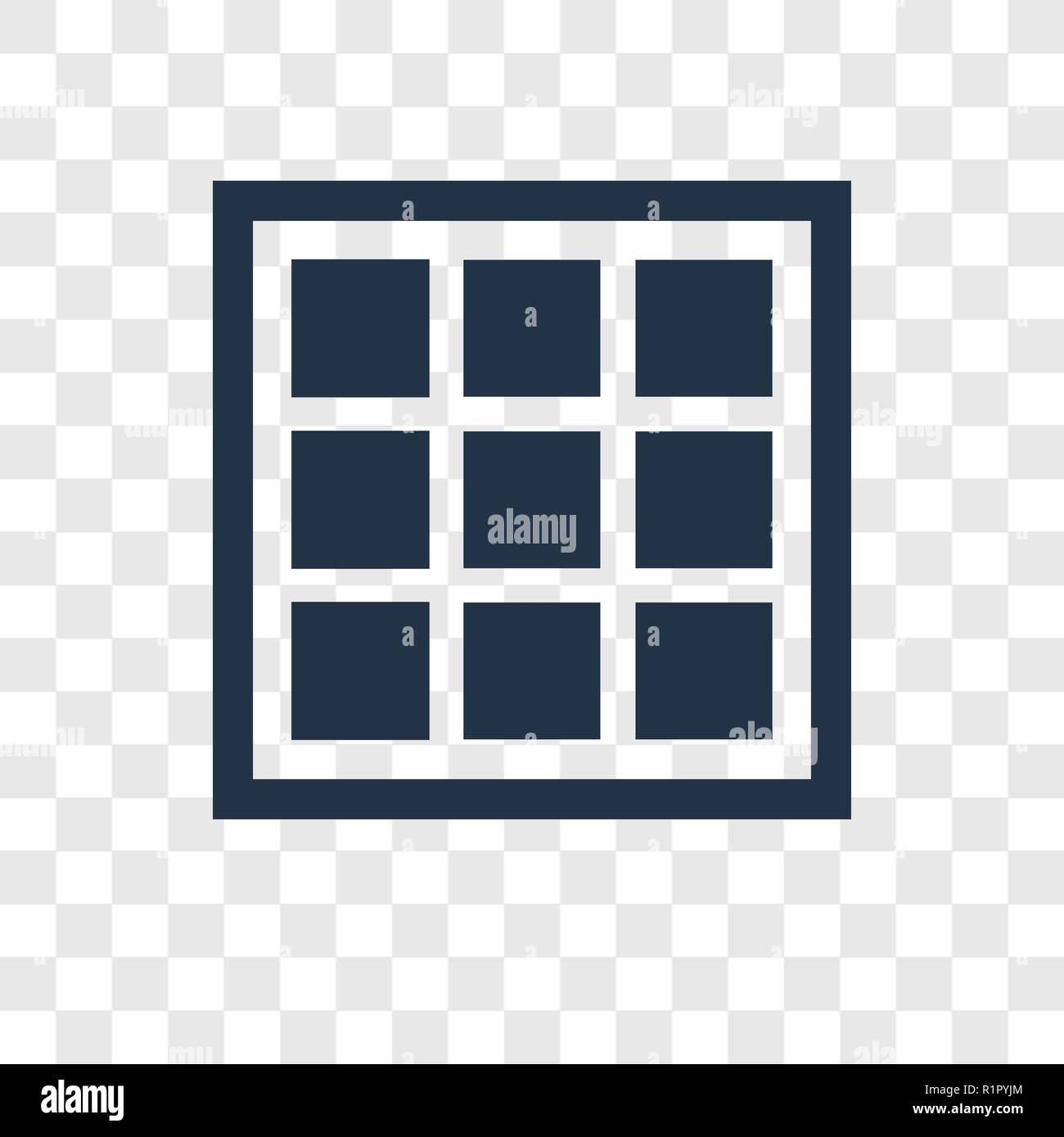 Grids vector icon isolated on transparent background, Grids ...