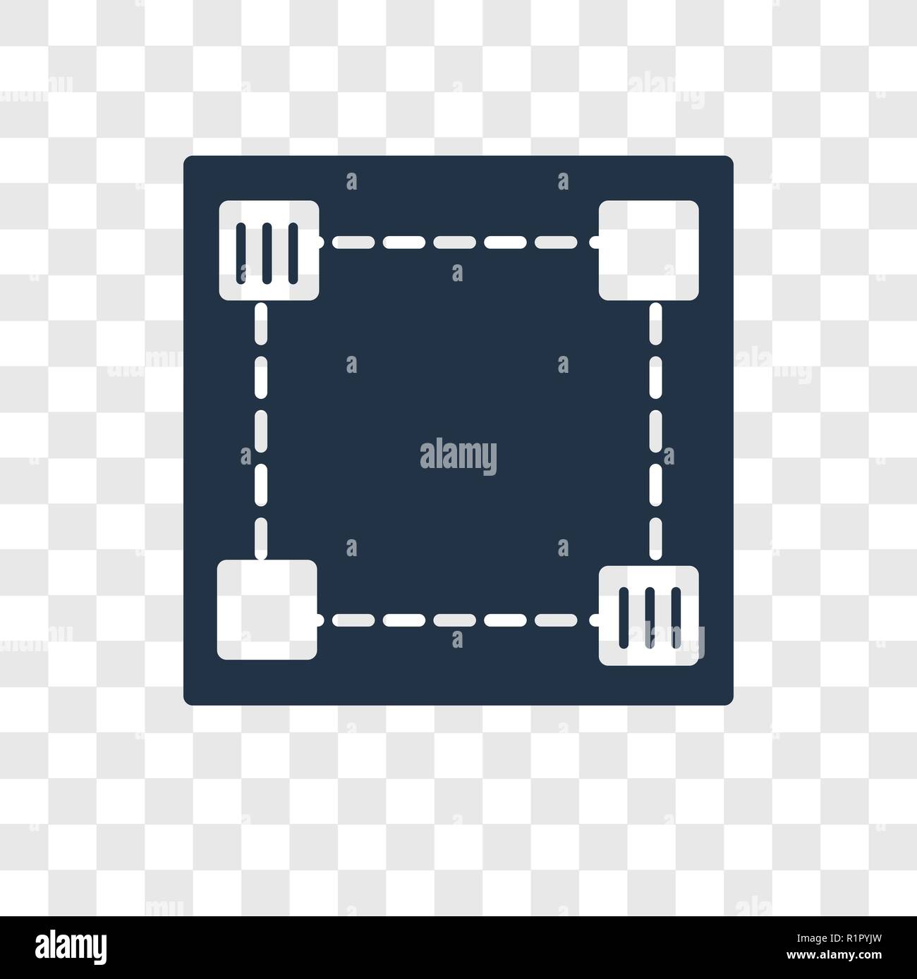 Square vector icon isolated on transparent background, Square ...