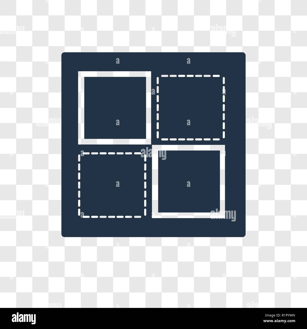 Square vector icon isolated on transparent background, Square ...