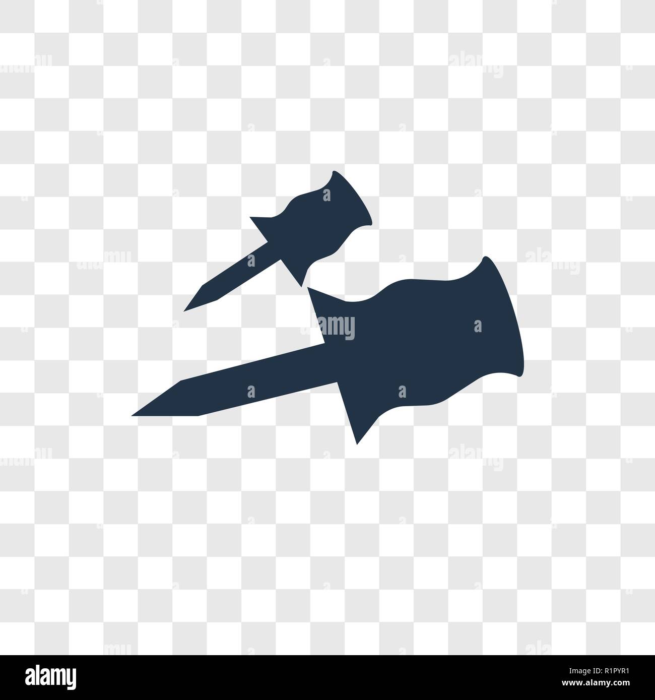 Push pin vector icon isolated on transparent background, Push pin ...