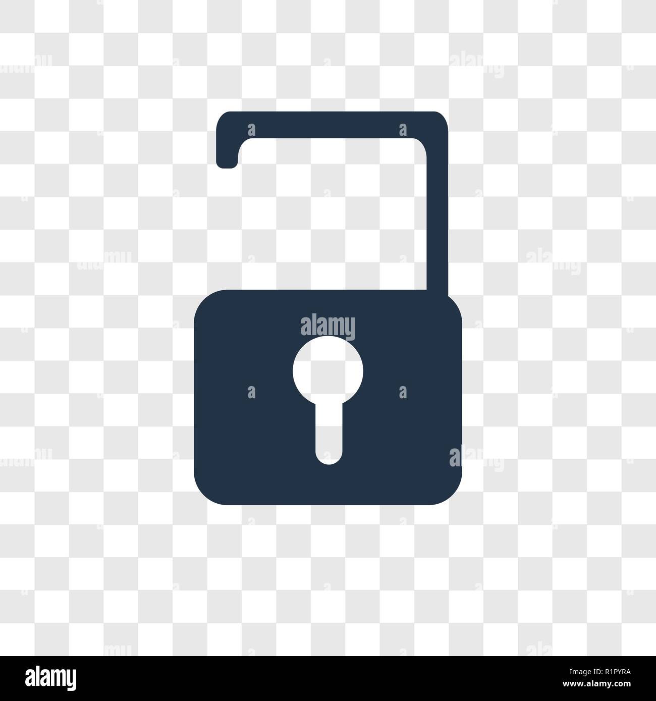 Unlock vector icon isolated on transparent background, Unlock ...