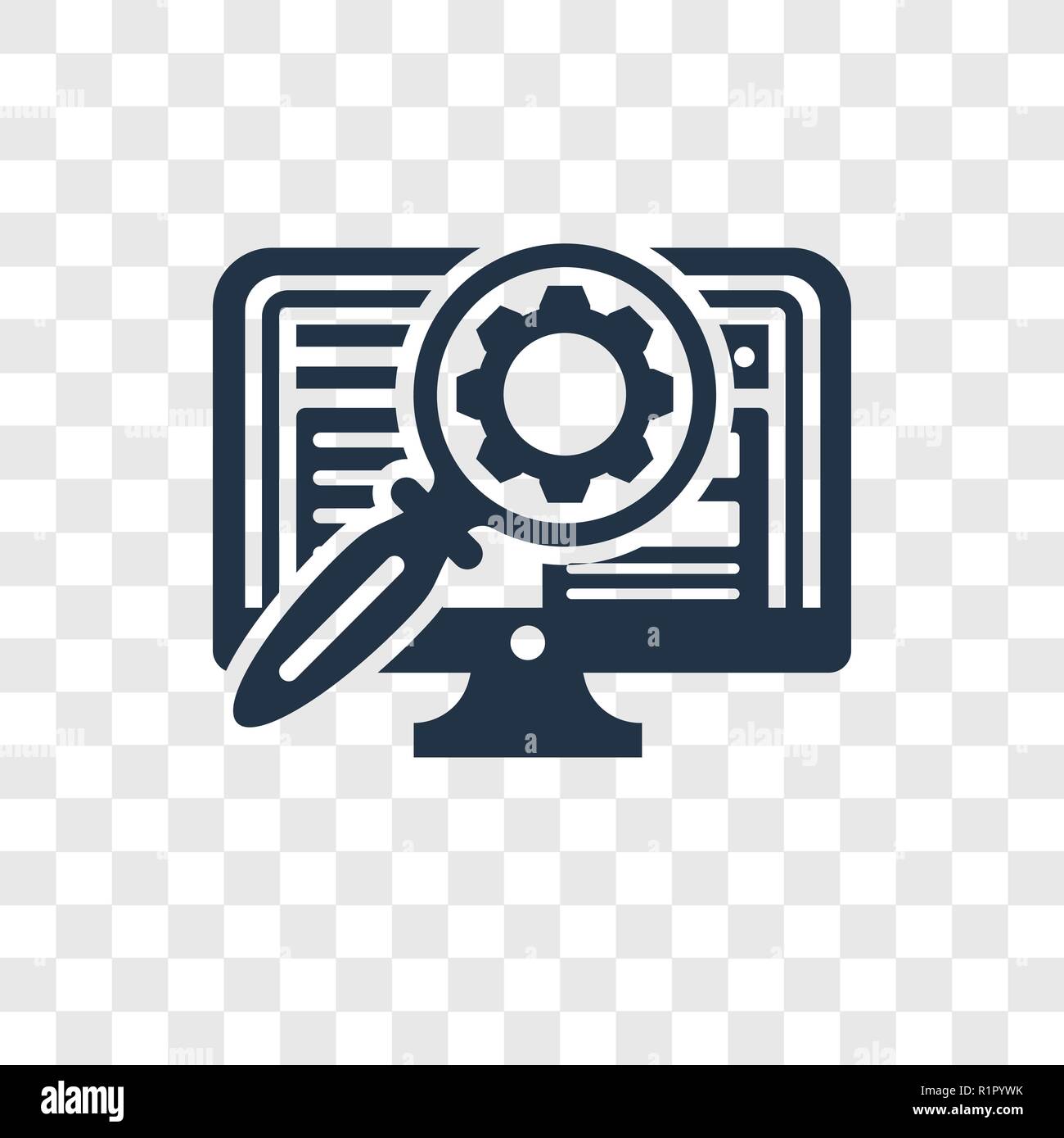 Monitor vector icon isolated on transparent background, Monitor transparency logo concept Stock ...