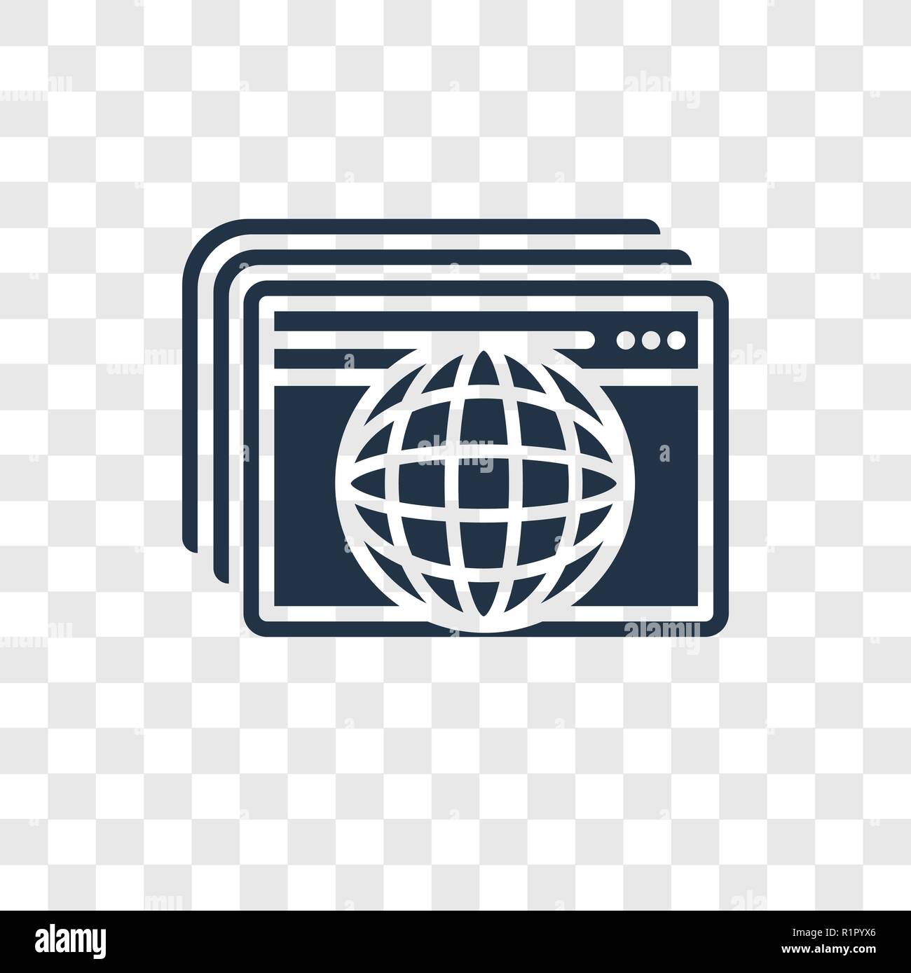 Browser vector icon isolated on transparent background, Browser transparency logo concept Stock ...