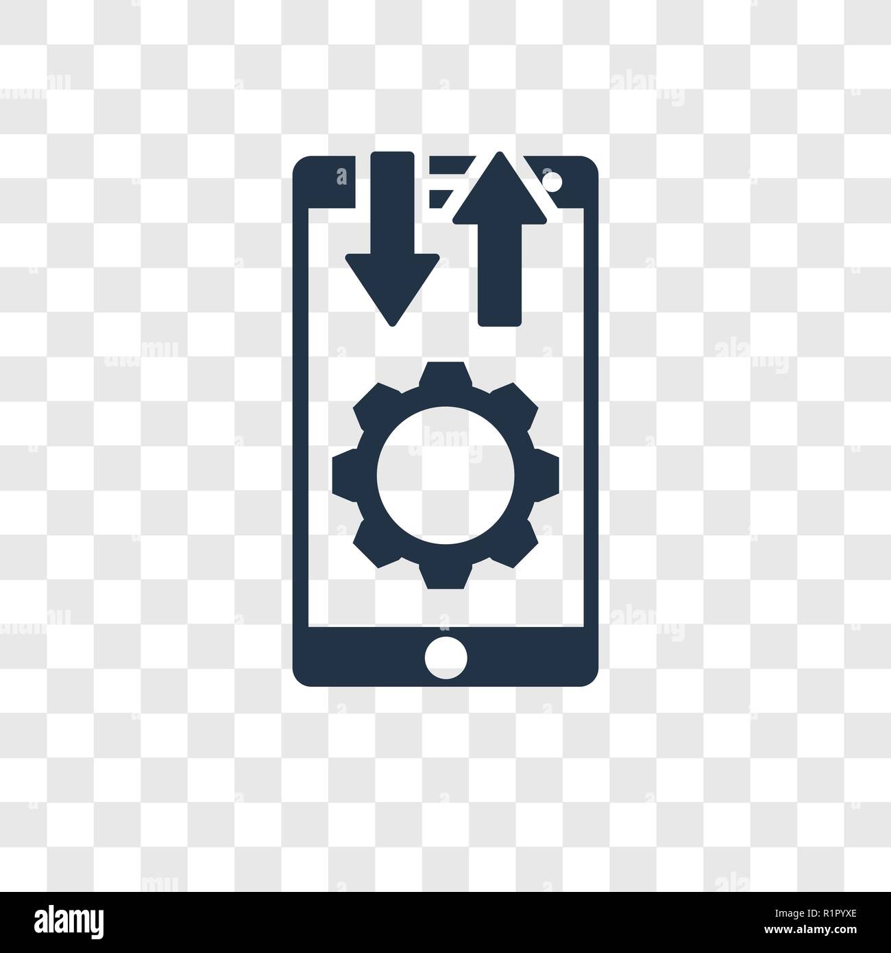 Smartphone vector icon isolated on transparent background, Smartphone ...