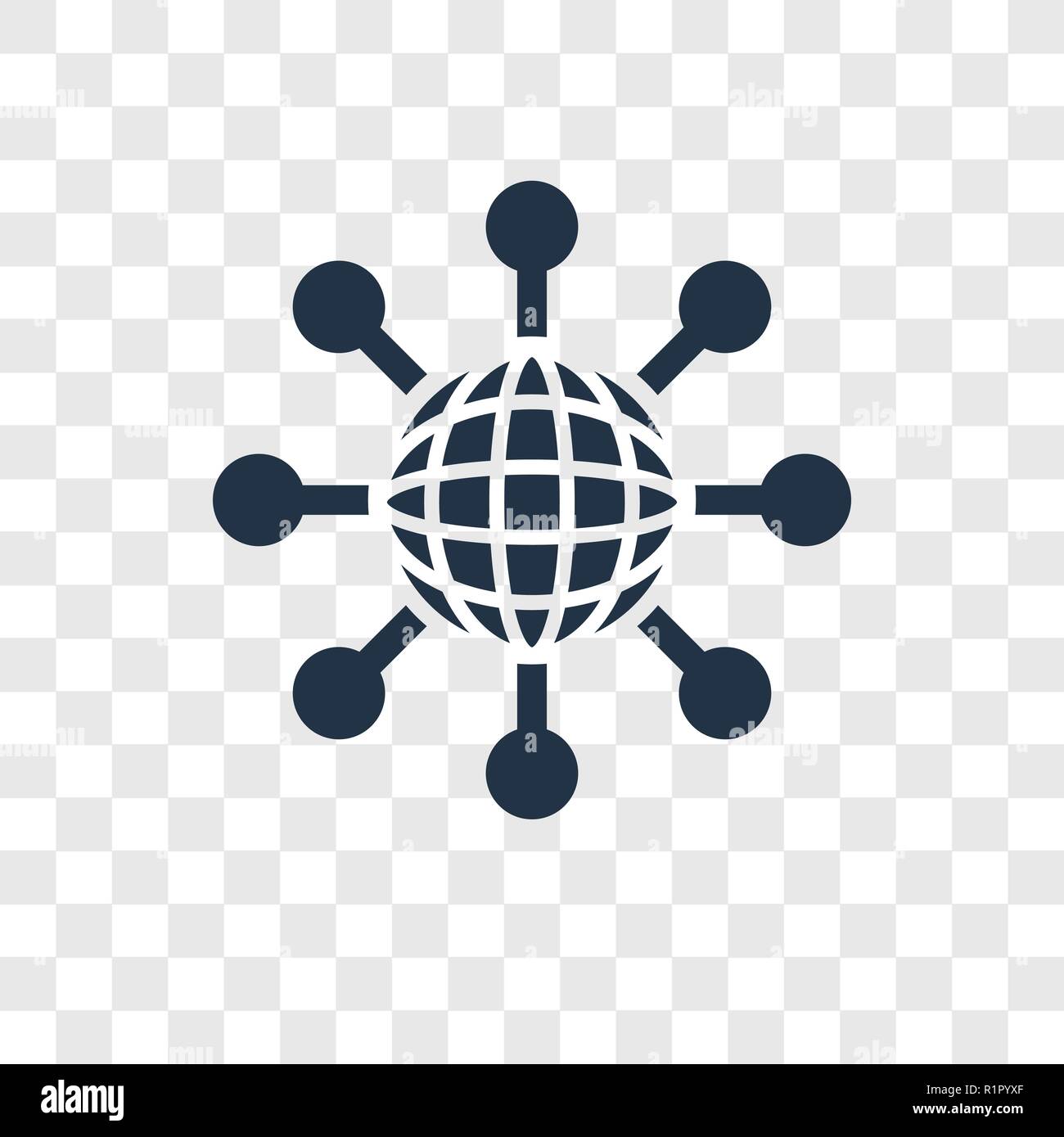 Network vector icon isolated on transparent background, Network ...