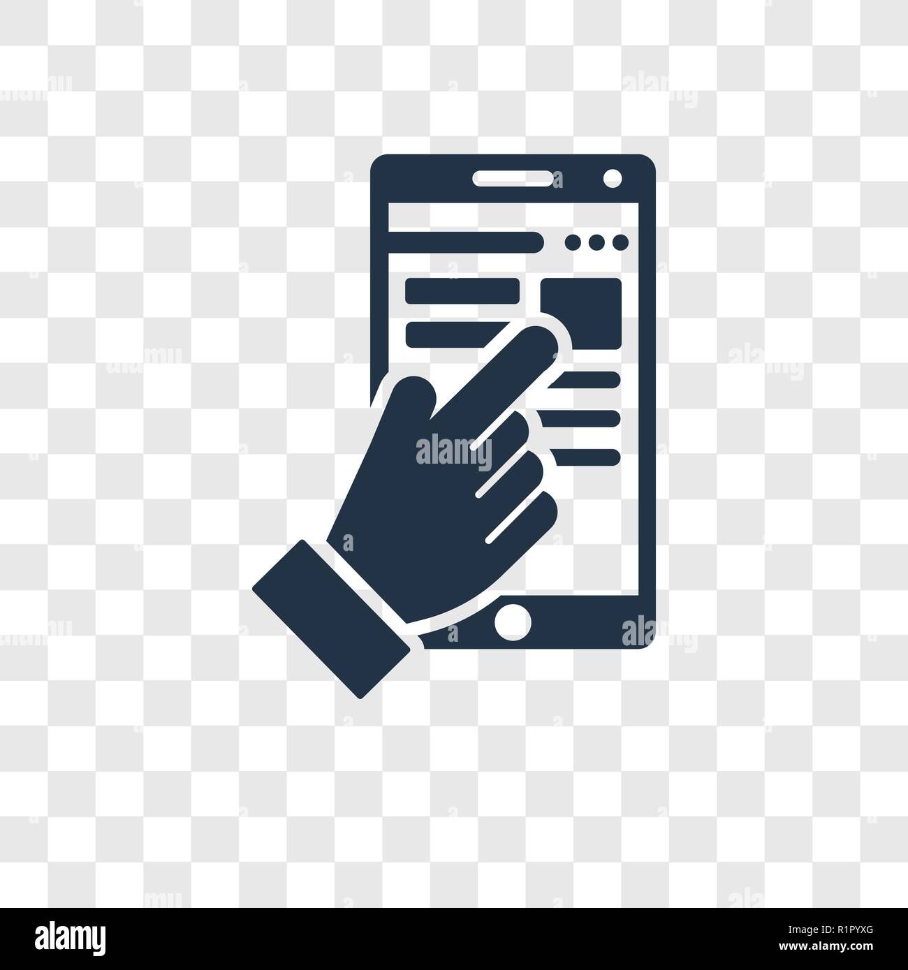 Smartphone vector icon isolated on transparent background, Smartphone ...