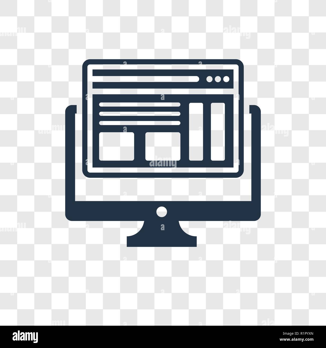 Browser vector icon isolated on transparent background, Browser ...