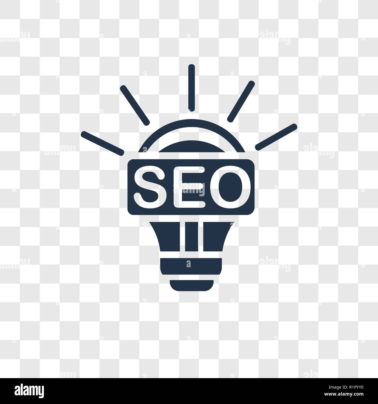 Light bulb vector icon isolated on transparent background, Light bulb transparency logo concept ...