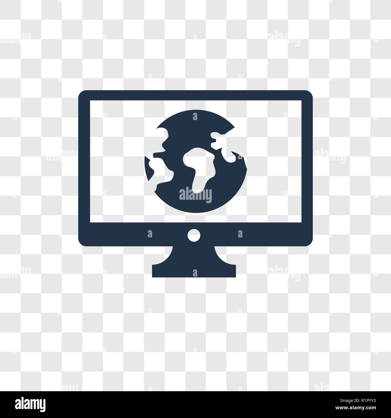 Monitor vector icon isolated on transparent background, Monitor ...