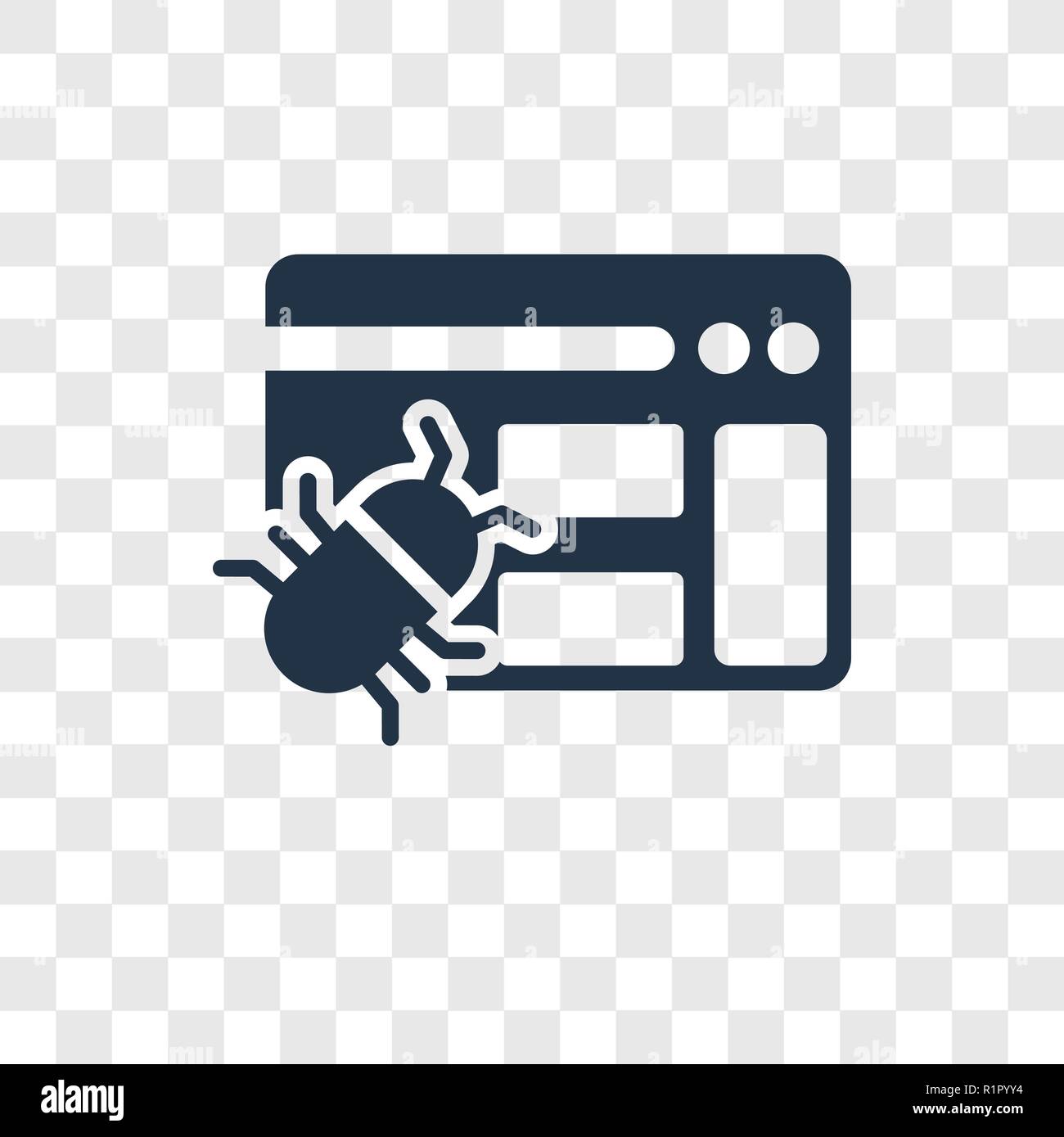 Bug vector icon isolated on transparent background, Bug transparency ...