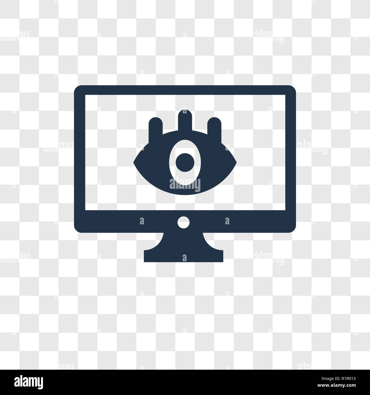 Monitoring vector icon isolated on transparent background, Monitoring transparency logo concept ...