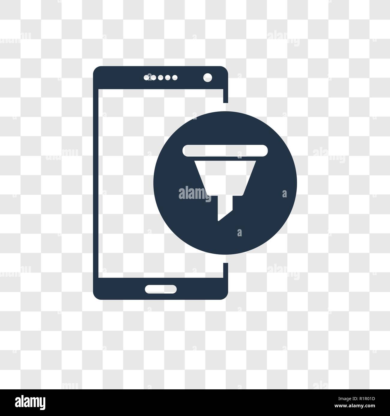 Funnel vector icon isolated on transparent background, Funnel ...