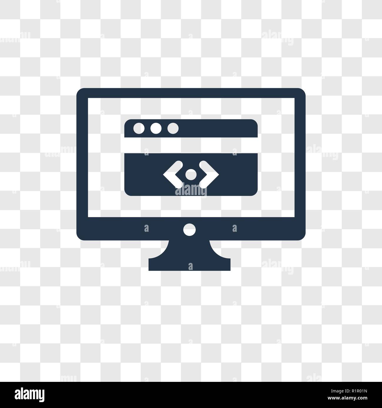 Screen vector icon isolated on transparent background, Screen ...