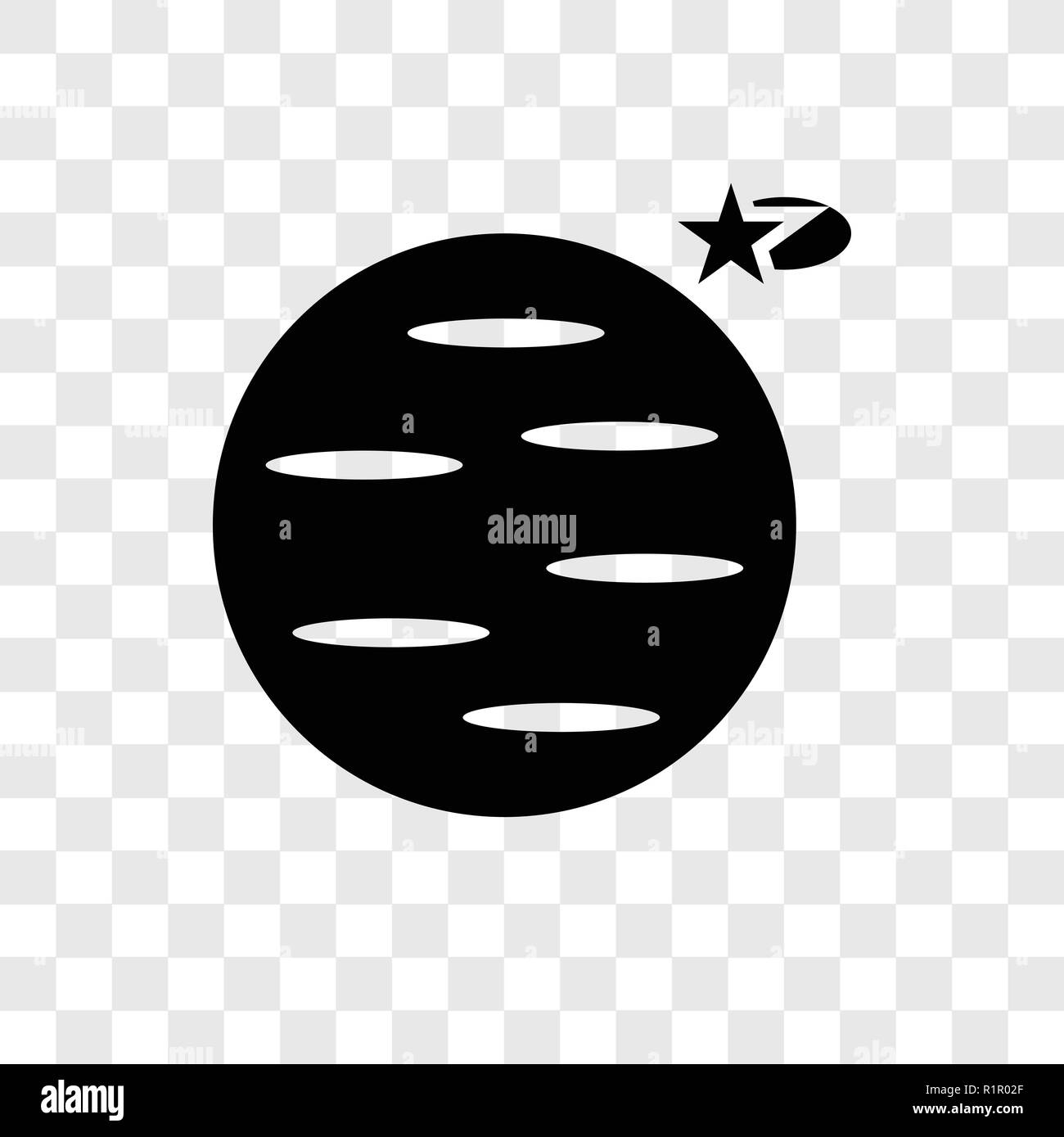 Neptune with Satellite vector icon isolated on transparent background ...