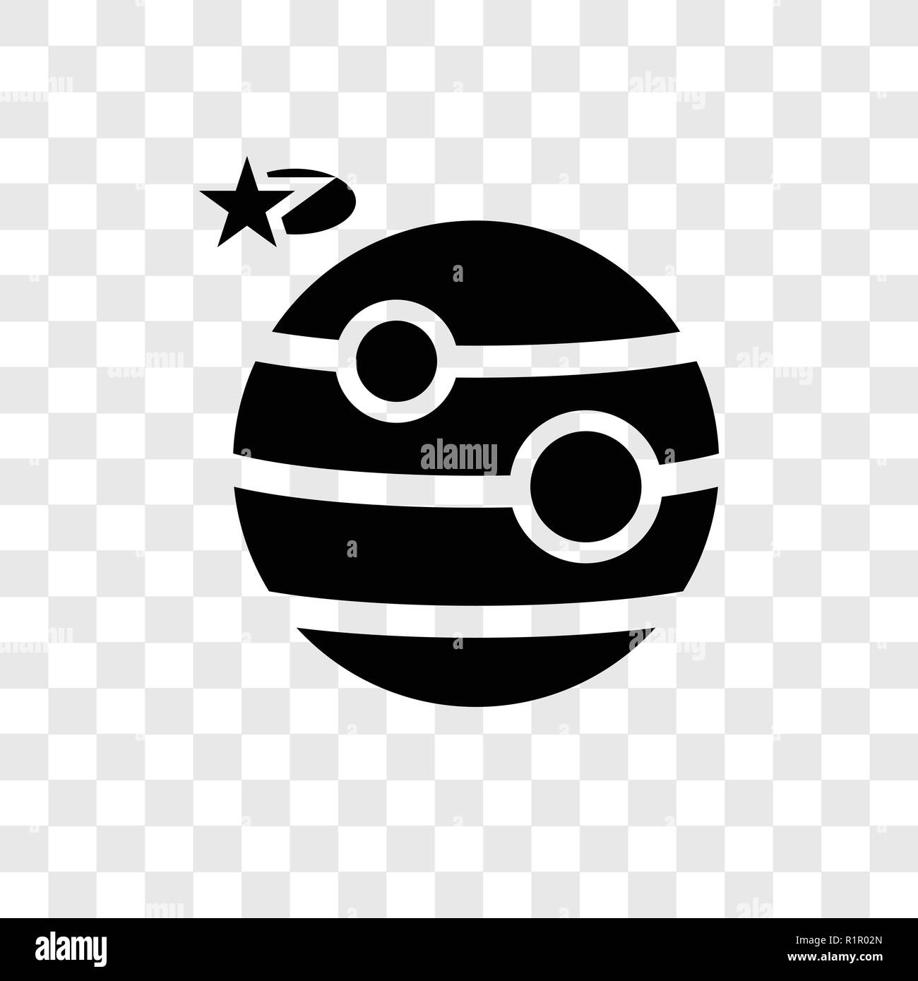 Jupiter with Satellite vector icon isolated on transparent background ...