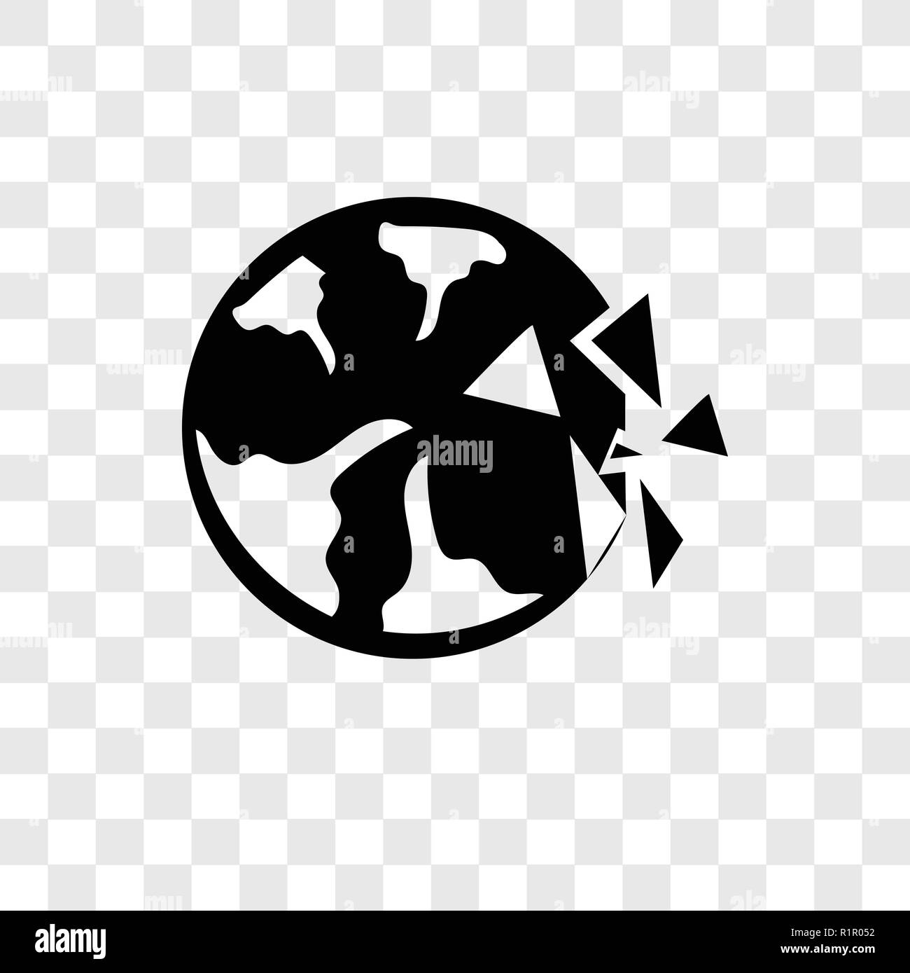 Destroyed planet vector icon isolated on transparent background ...