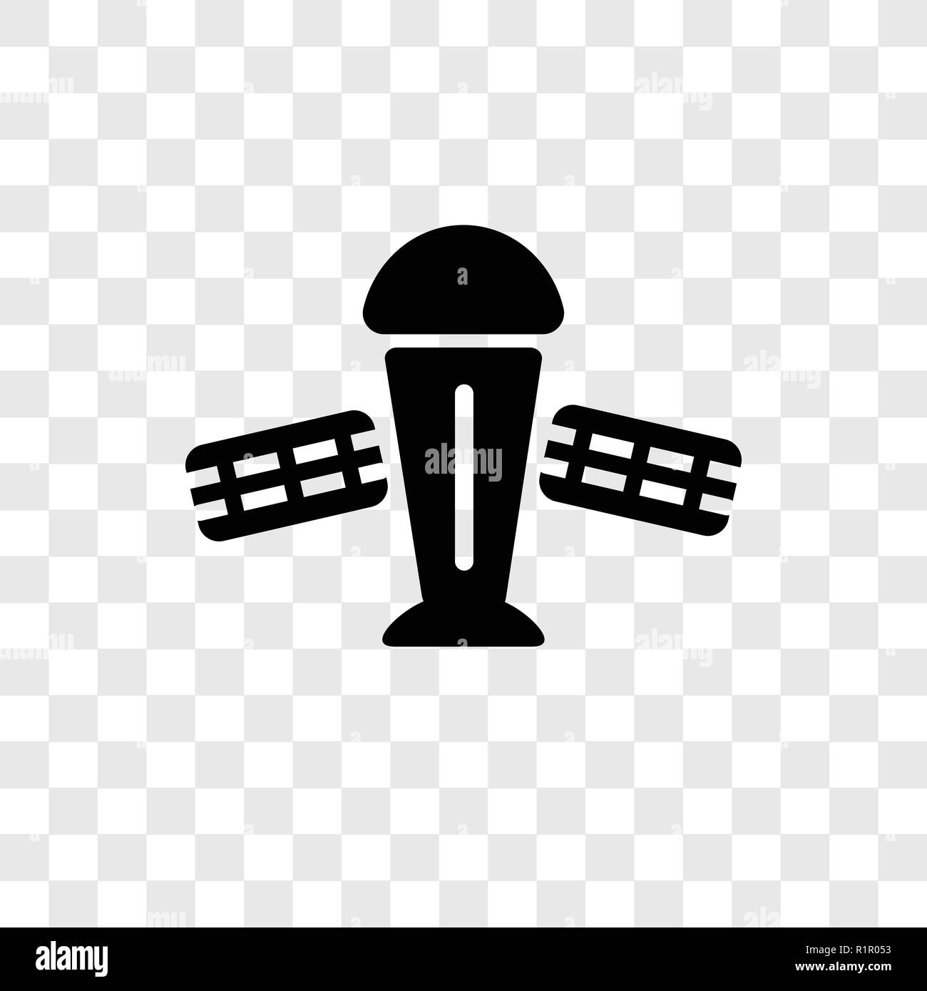 Satellite vector icon isolated on transparent background, Satellite ...