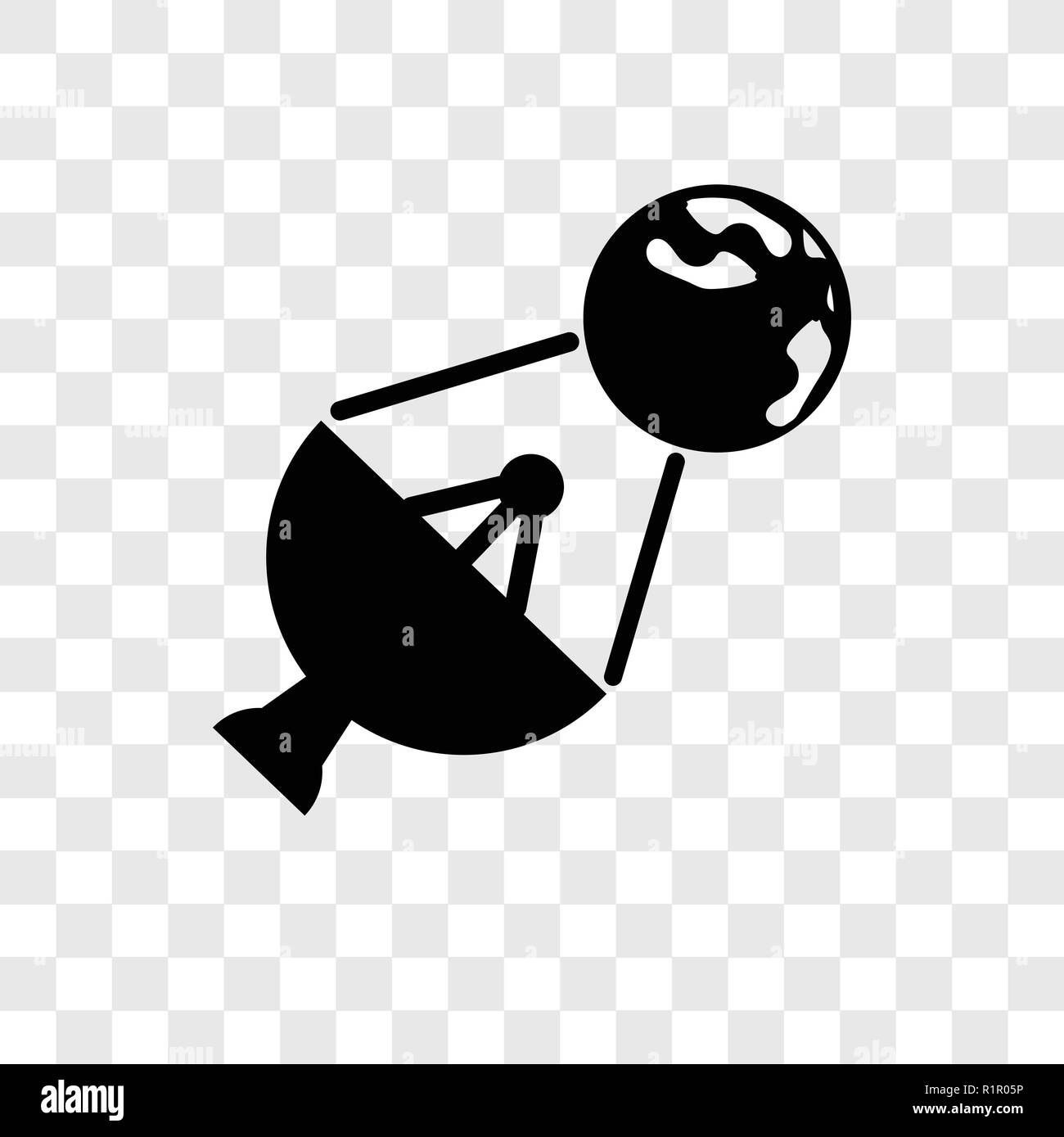 Satellite vector icon isolated on transparent background, Satellite ...