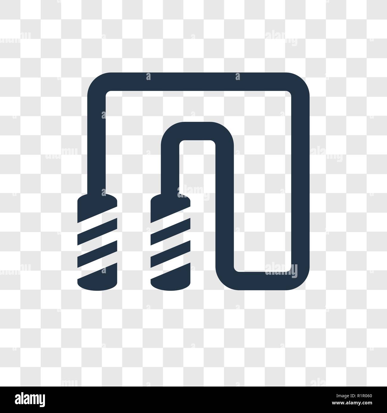 Jumping rope vector icon isolated on transparent background, Jumping ...