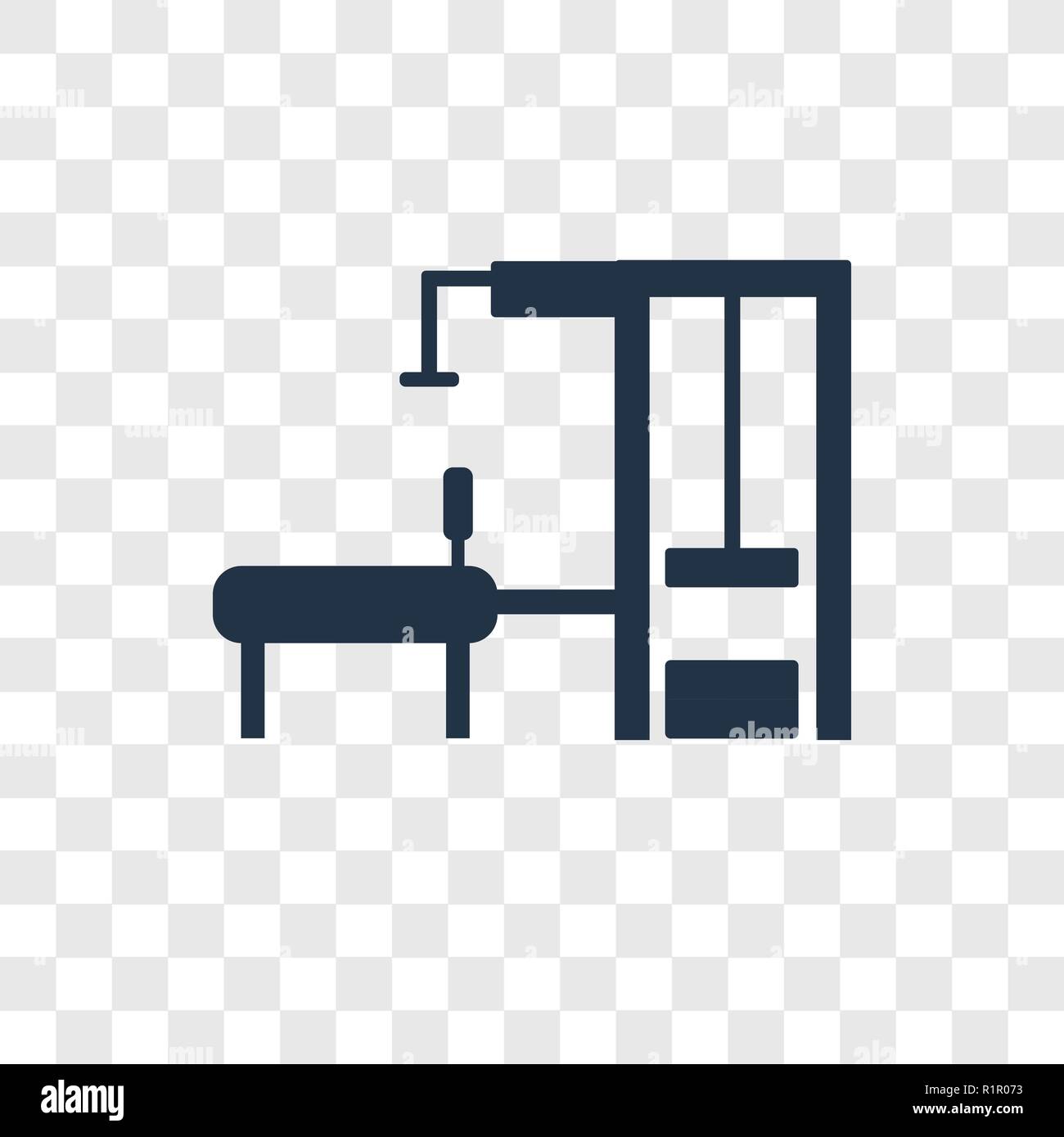 Gym station vector icon isolated on transparent background, Gym station transparency logo ...