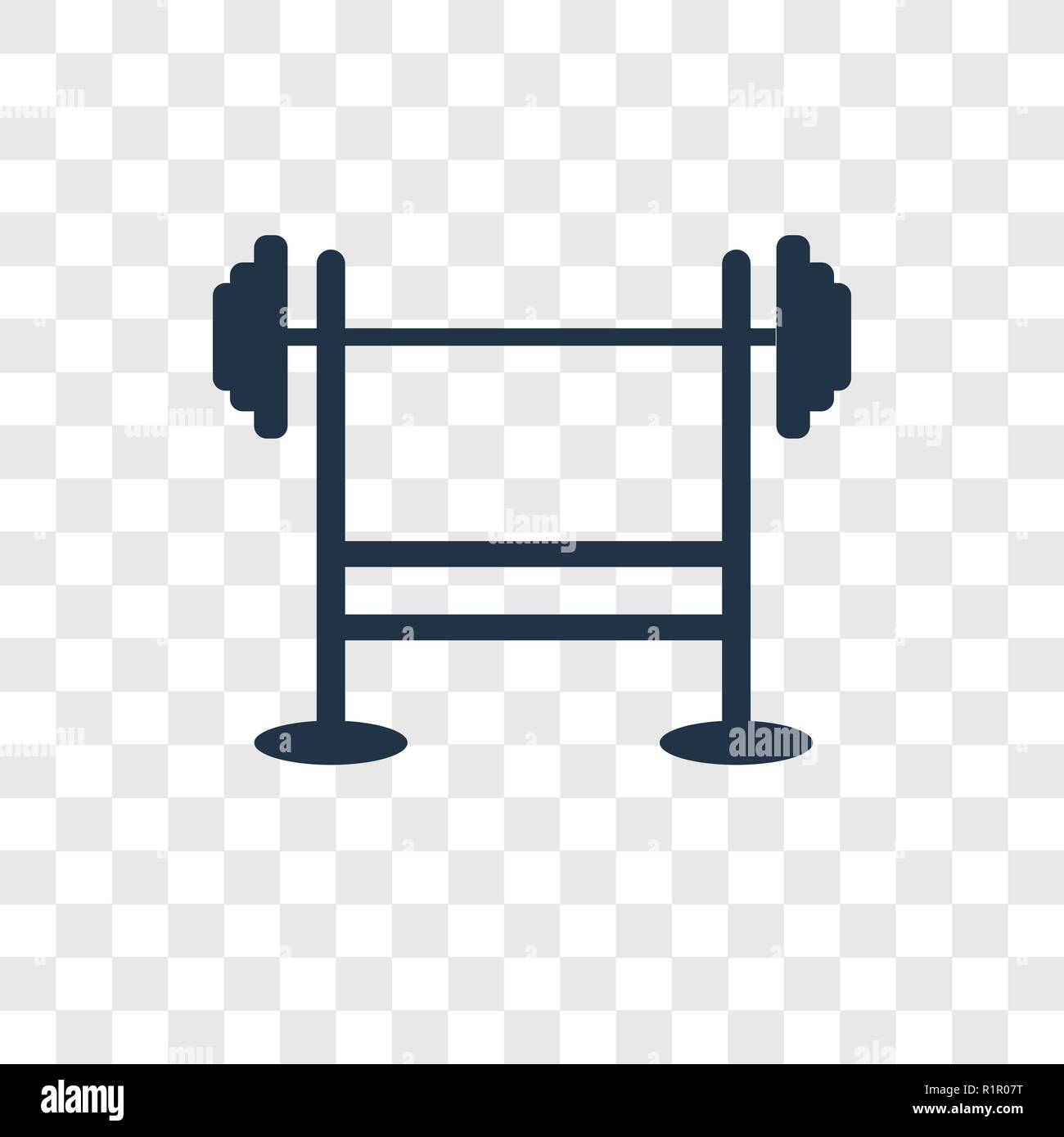 Bench press vector icon isolated on transparent background, Bench press ...