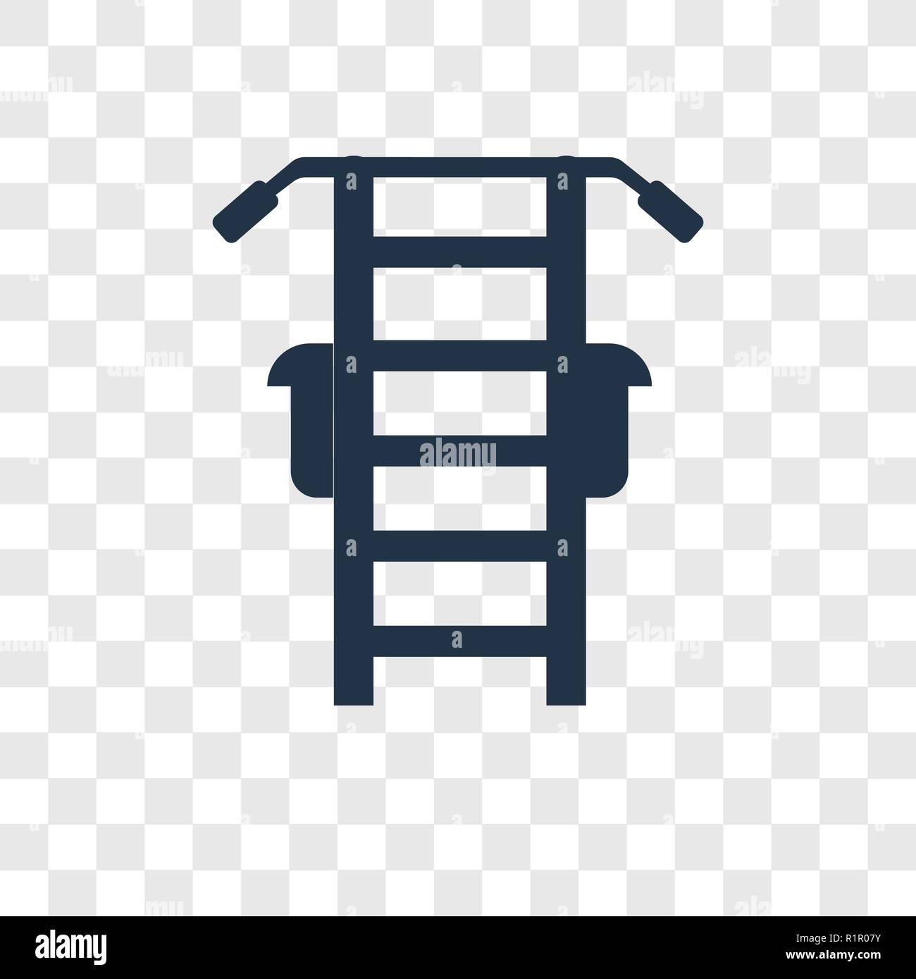 Gym station vector icon isolated on transparent background, Gym station transparency logo ...