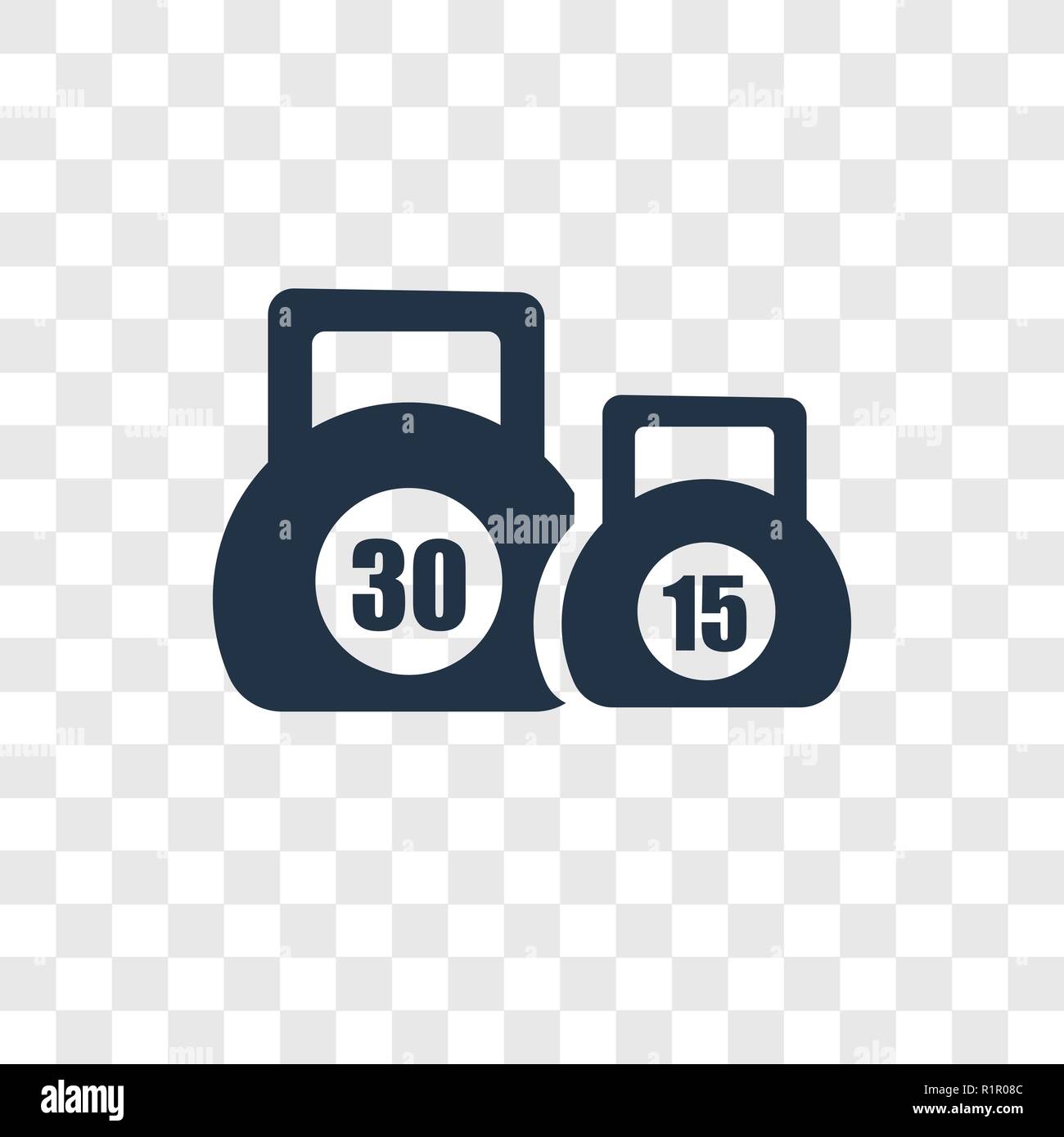 Kettlebells vector icon isolated on transparent background, Kettlebells ...