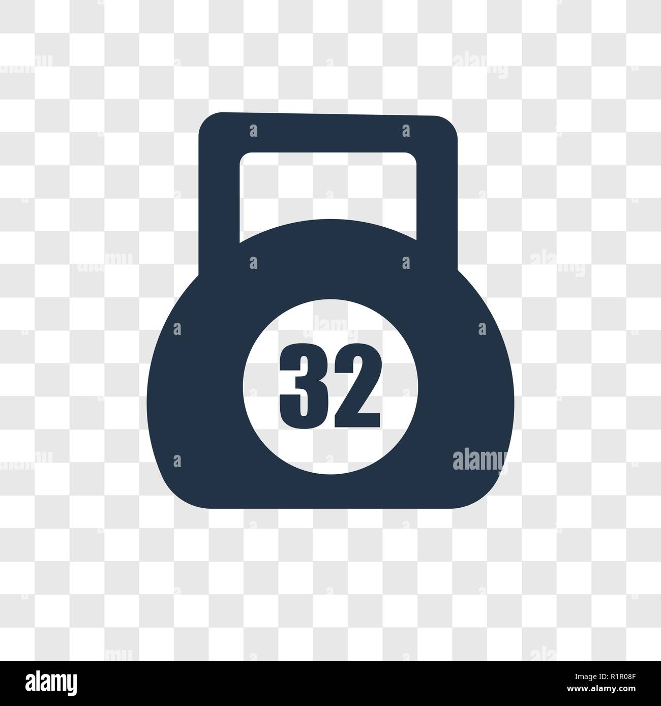 Kettlebell vector icon isolated on transparent background, Kettlebell ...