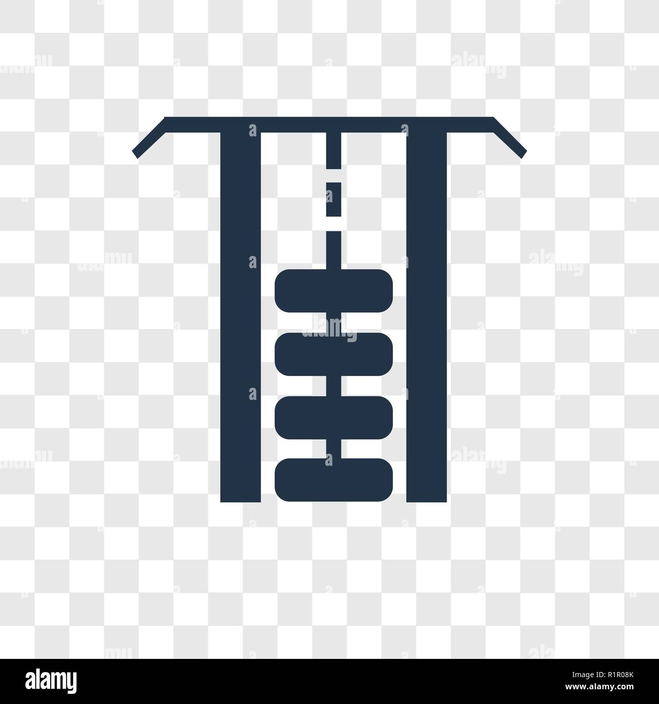 Gym station vector icon isolated on transparent background, Gym station transparency logo ...