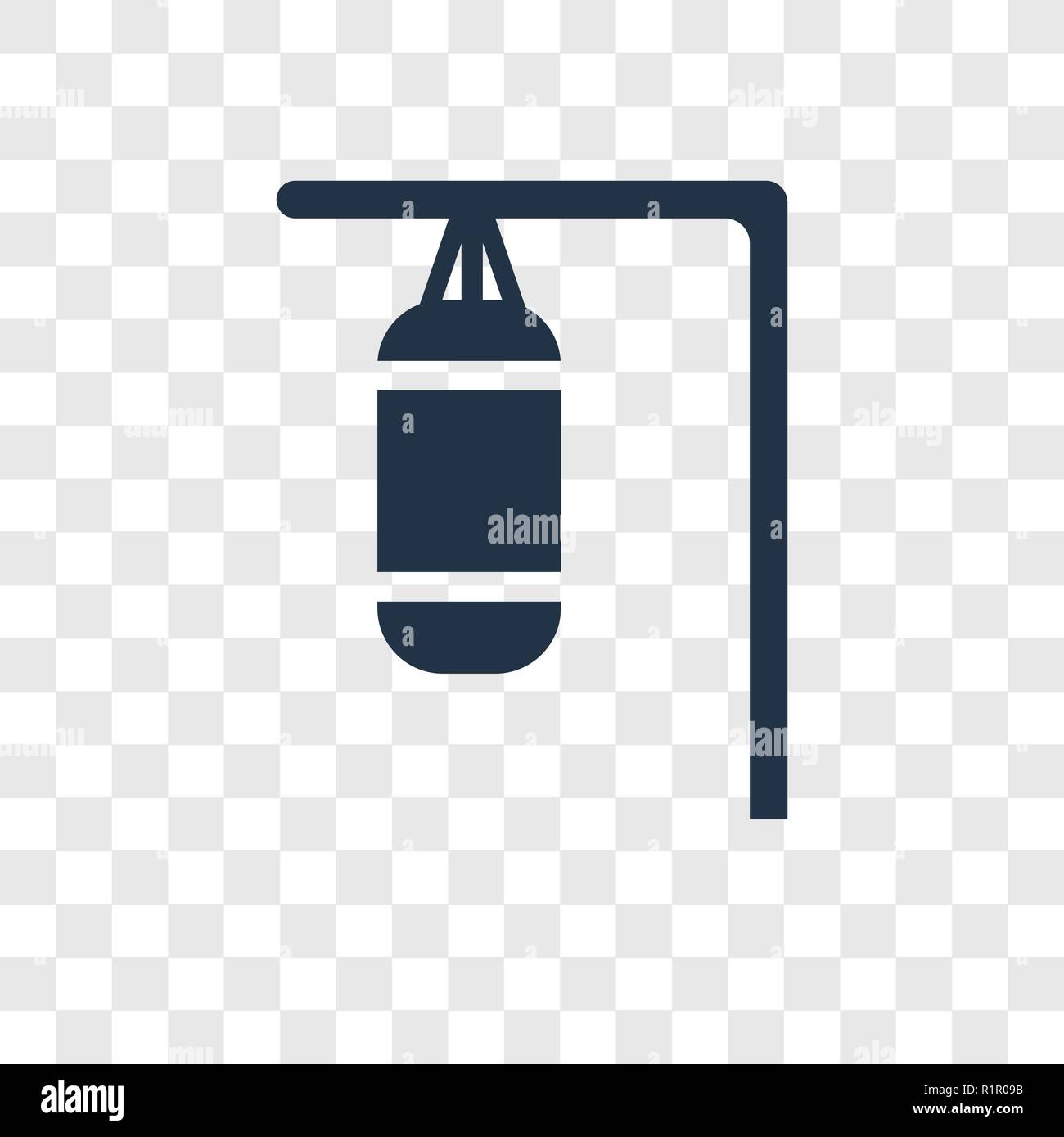 Punching bag vector icon isolated on transparent background, Punching ...