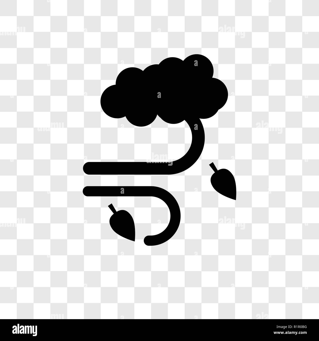Windy vector icon isolated on transparent background, Windy ...