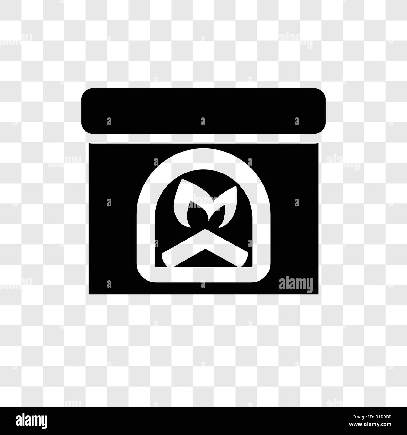Fireplace vector icon isolated on transparent background, Fireplace ...