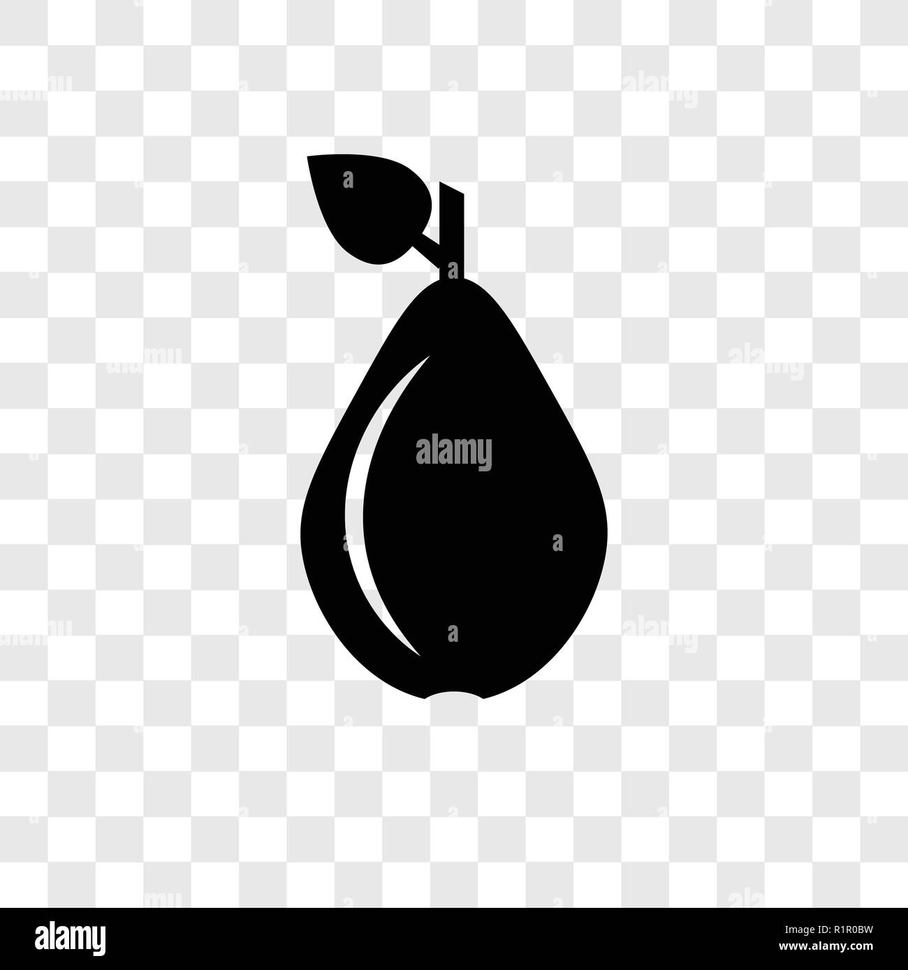 Pear vector icon isolated on transparent background, Pear transparency ...