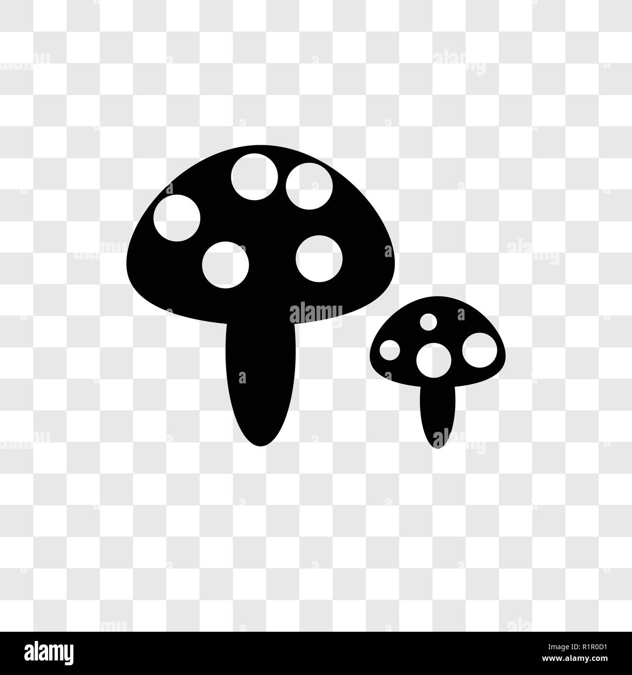 Mushroom vector icon isolated on transparent background, Mushroom ...