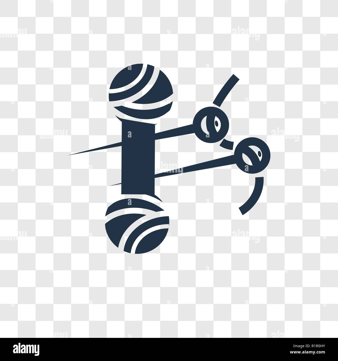 Knitting neddles vector icon isolated on transparent background ...