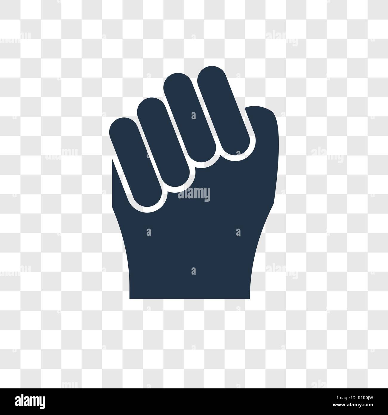 Fist vector icon isolated on transparent background, Fist transparency ...