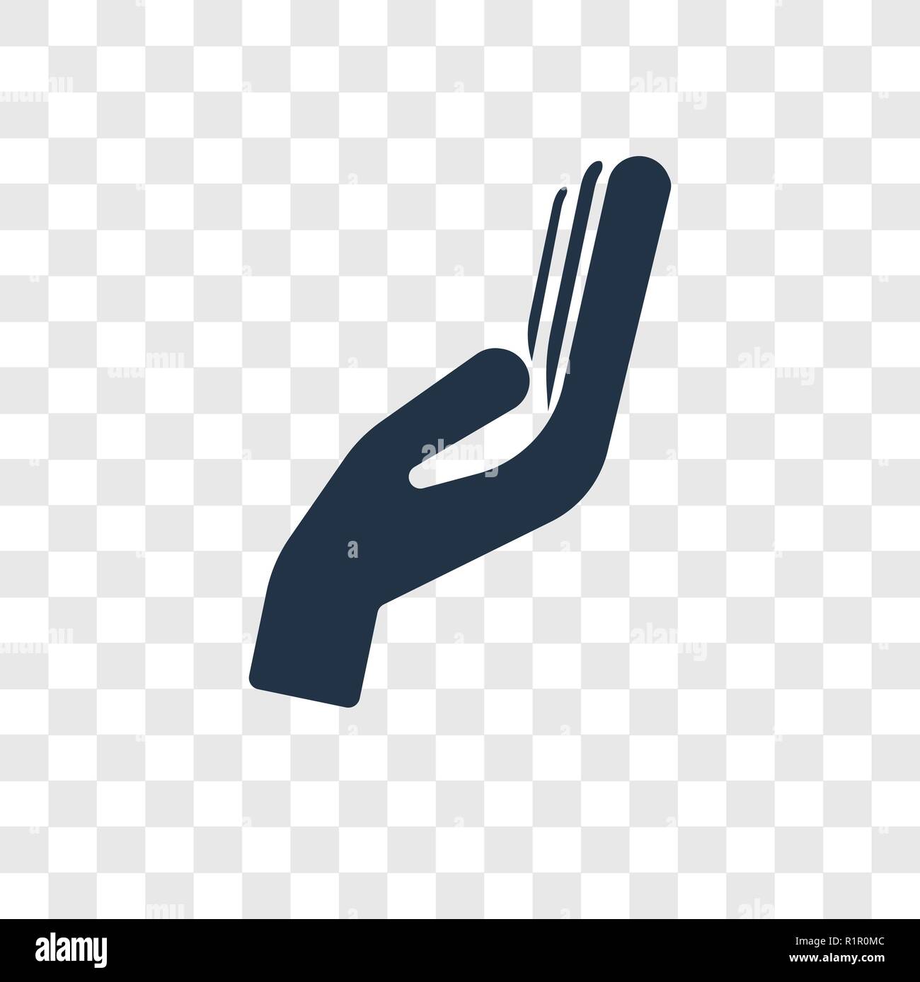 Hand vector icon isolated on transparent background, Hand transparency ...