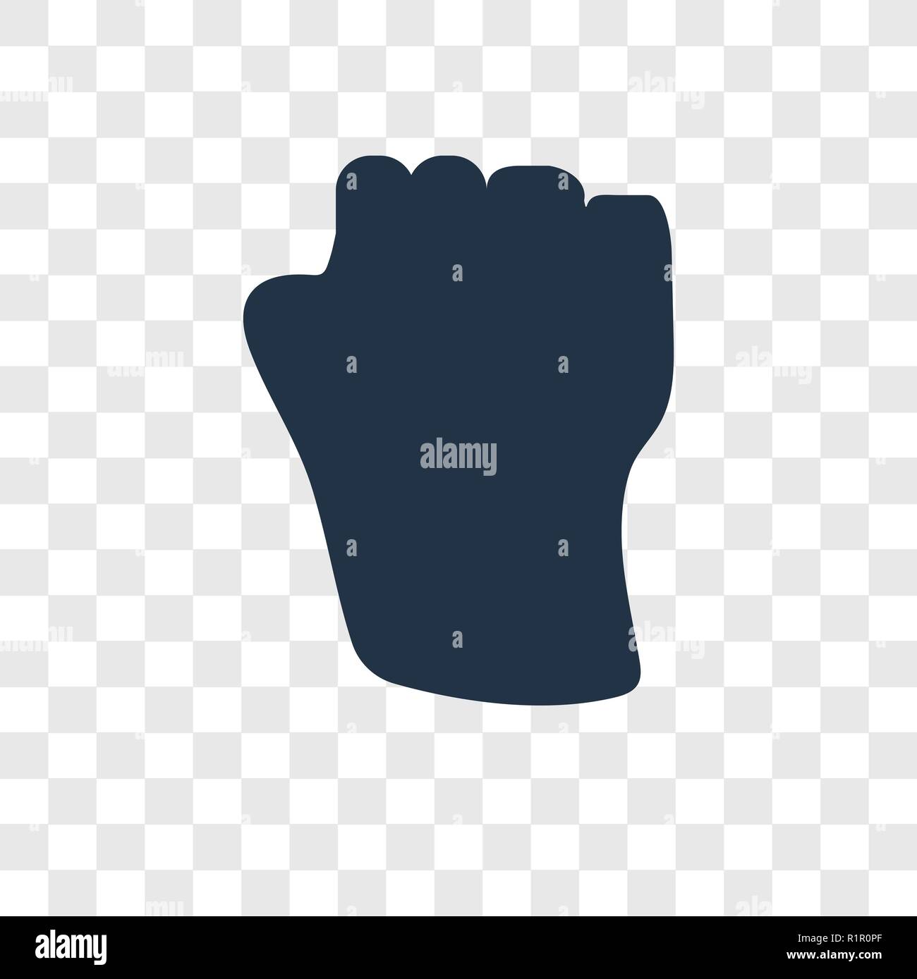 Fist vector icon isolated on transparent background, Fist transparency ...