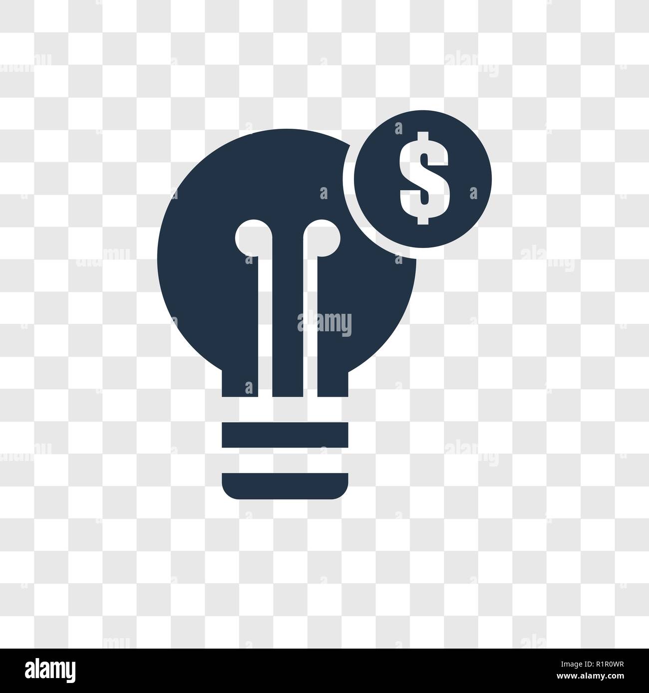 Light bulb vector icon isolated on transparent background, Light bulb transparency logo concept ...