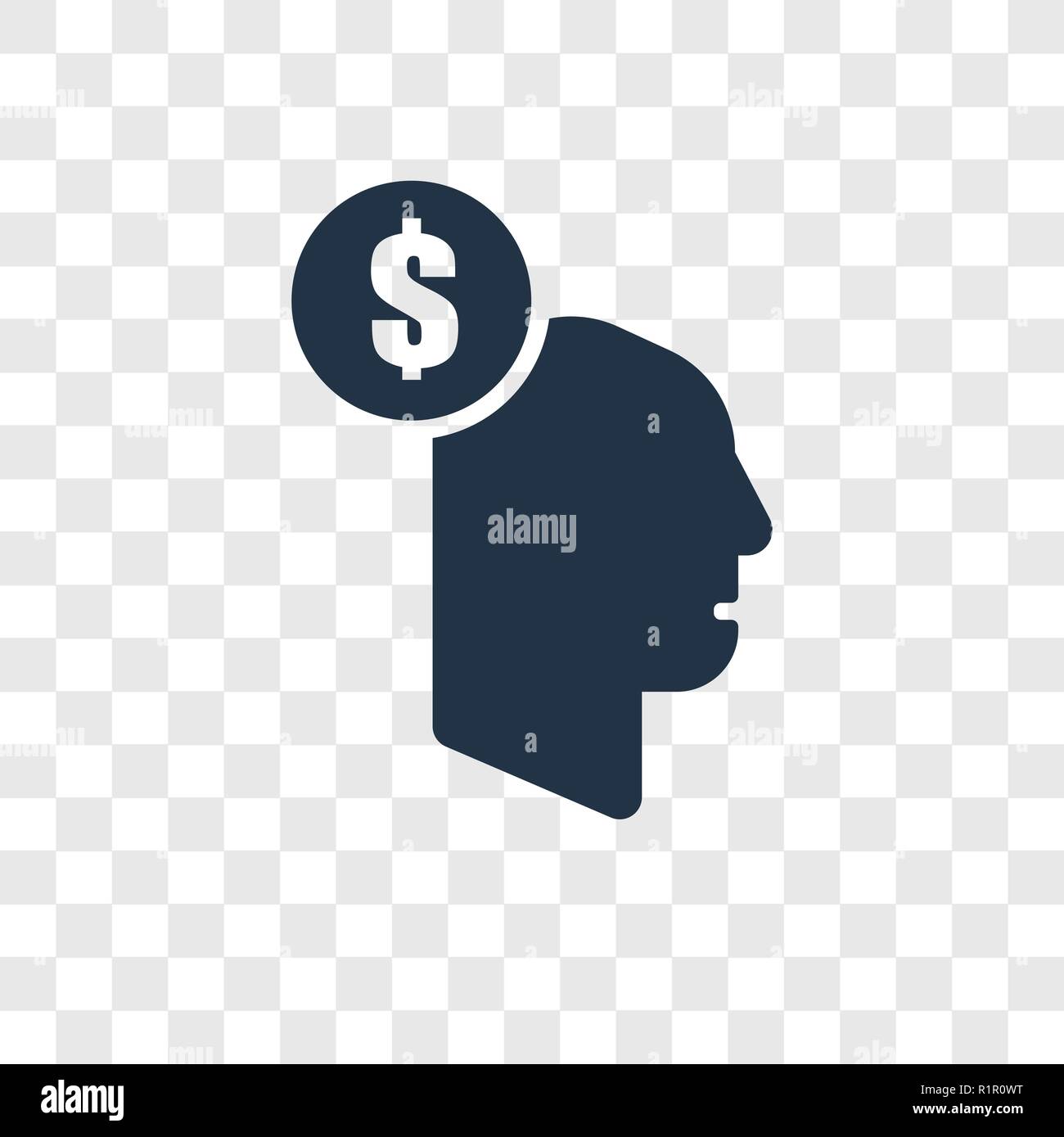 Thinking vector icon isolated on transparent background, Thinking ...