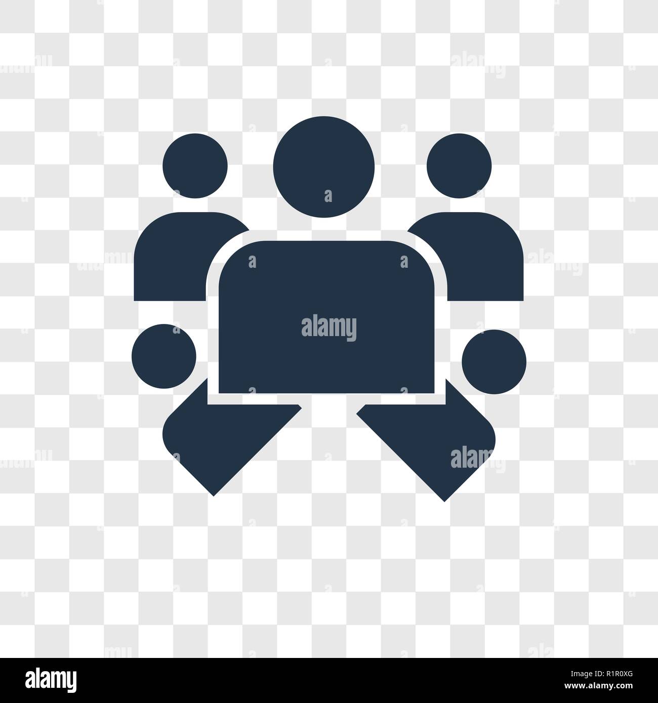 Hierarchical structure vector icon isolated on transparent background ...