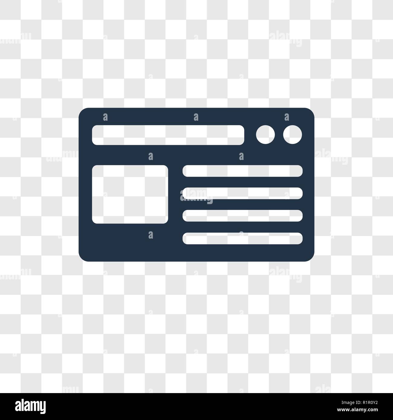 Browser vector icon isolated on transparent background, Browser ...