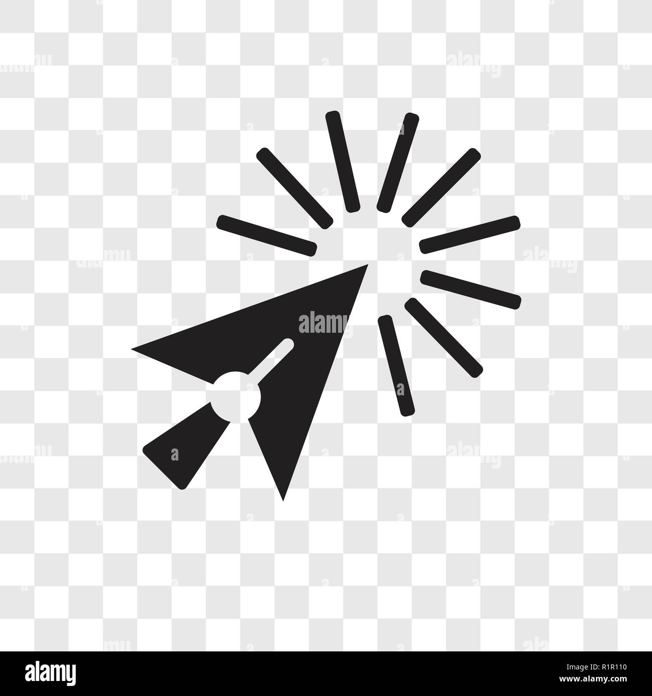 Click vector icon isolated on transparent background, Click ...
