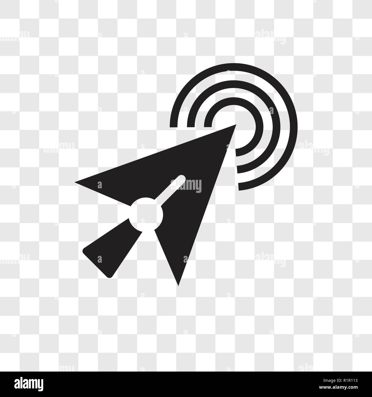 Click vector icon isolated on transparent background, Click ...