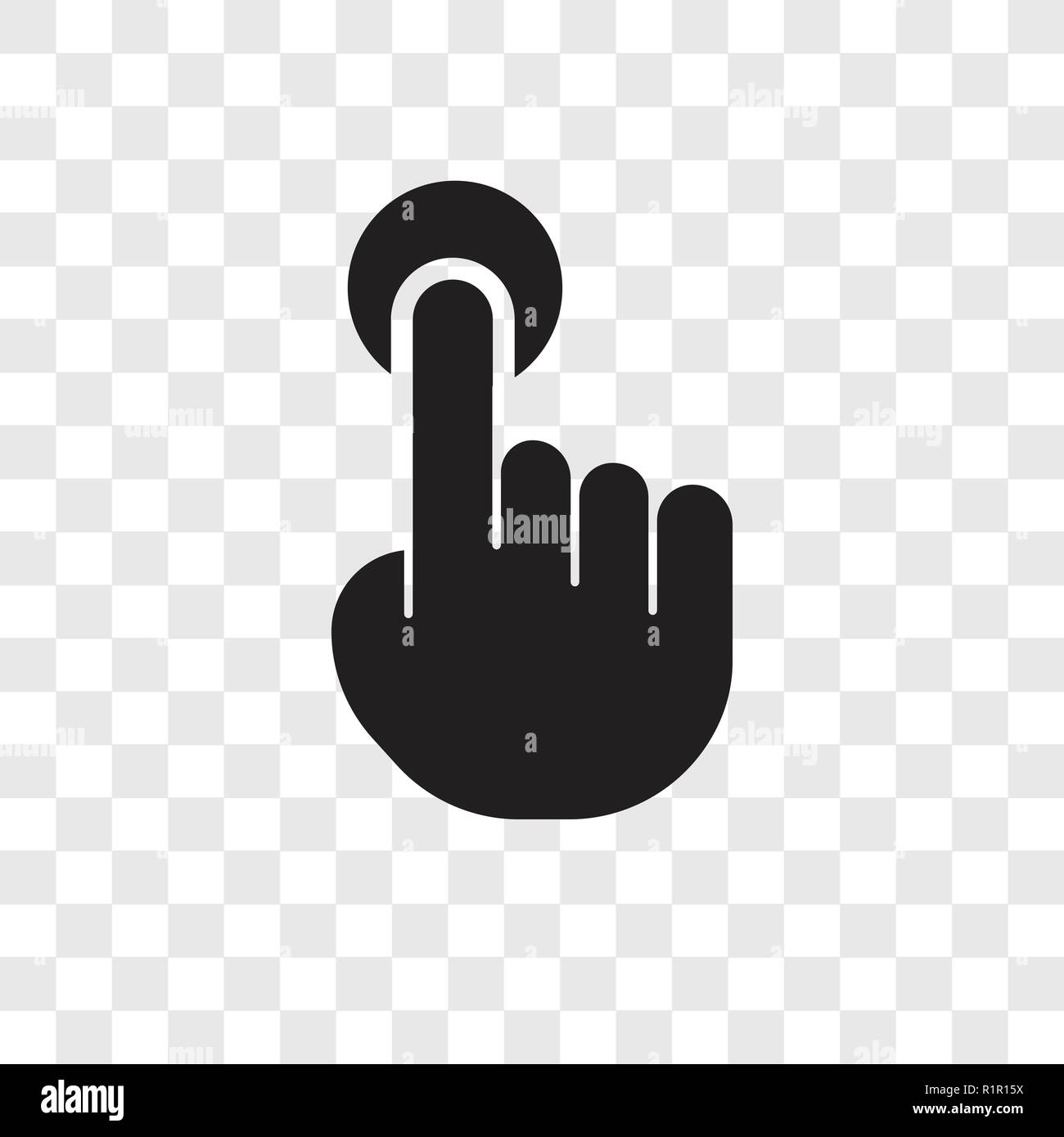 Tap vector icon isolated on transparent background, Tap transparency ...
