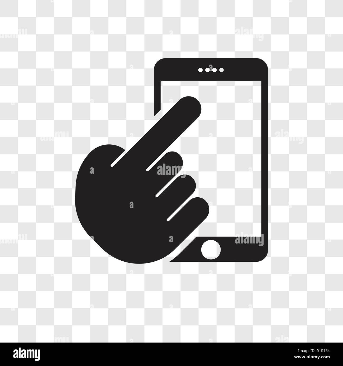 Tap vector icon isolated on transparent background, Tap transparency ...