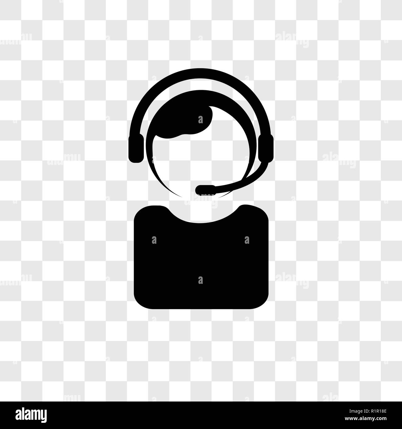 Telemarketer vector icon isolated on transparent background ...