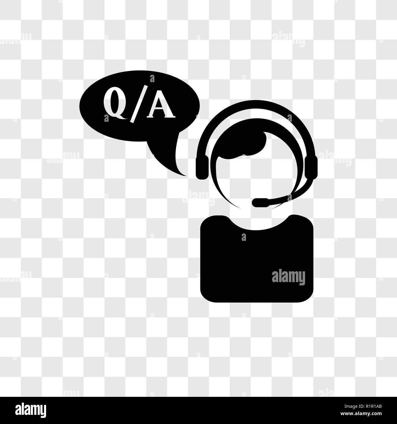 Customer service vector icon isolated on transparent background ...