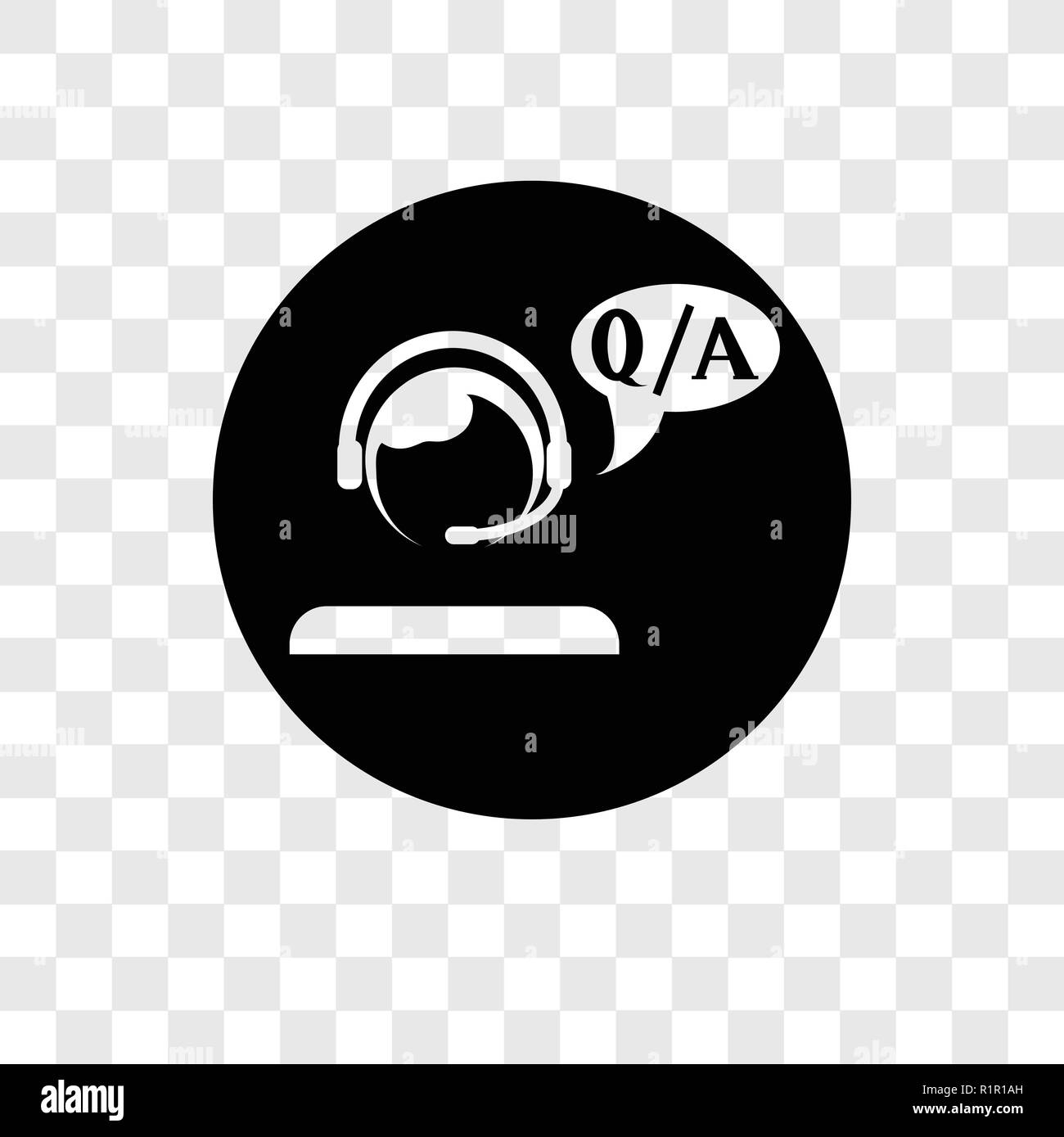 Customer service vector icon isolated on transparent background ...