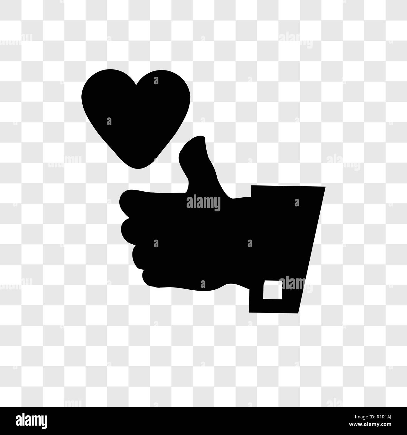 Like vector icon isolated on transparent background, Like transparency ...